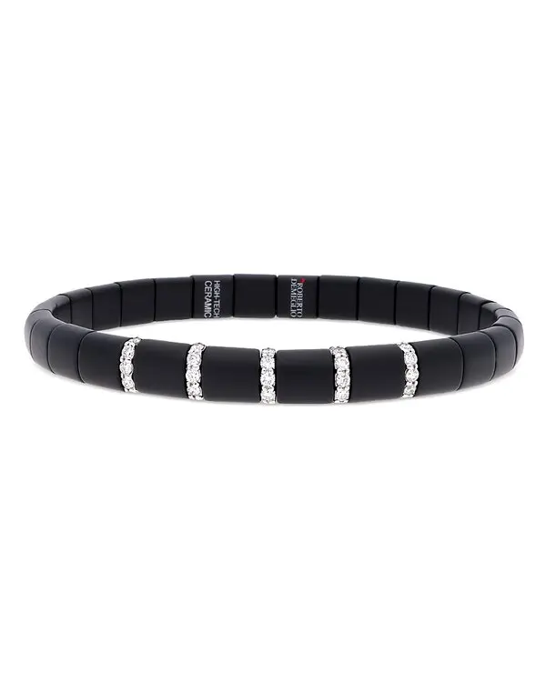 Roberto Demeglio 18k White Gold And Ceramic Diamond Bracelet - Black/white