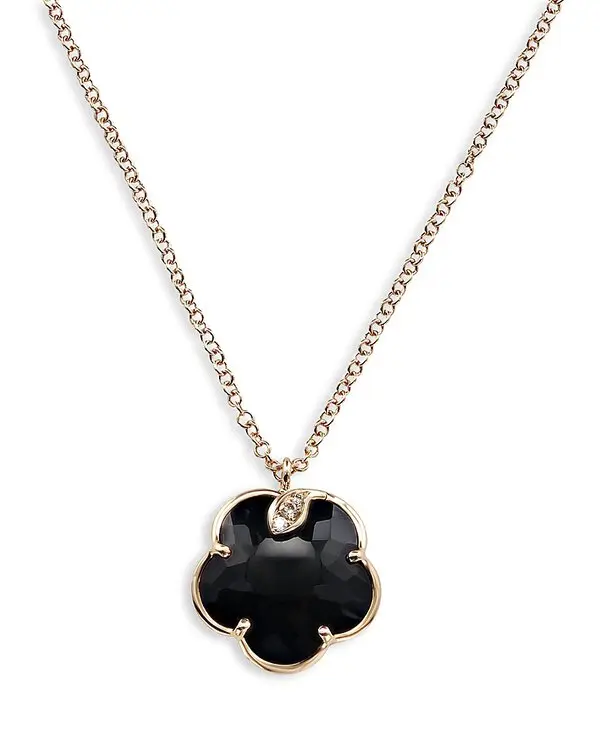 Pasquale Bruni 18k Rose Gold, Black Onyx, And Diamond Pendant Necklace - Black/rose Gold