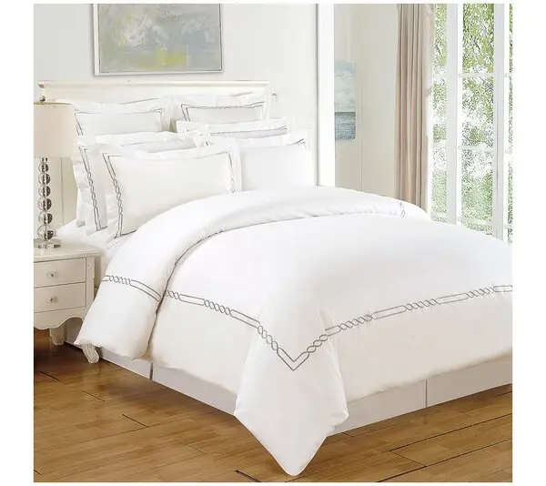 SUPERIOR Lorenz Cotton Duvet Cover Set, Full/qu Een - One-color