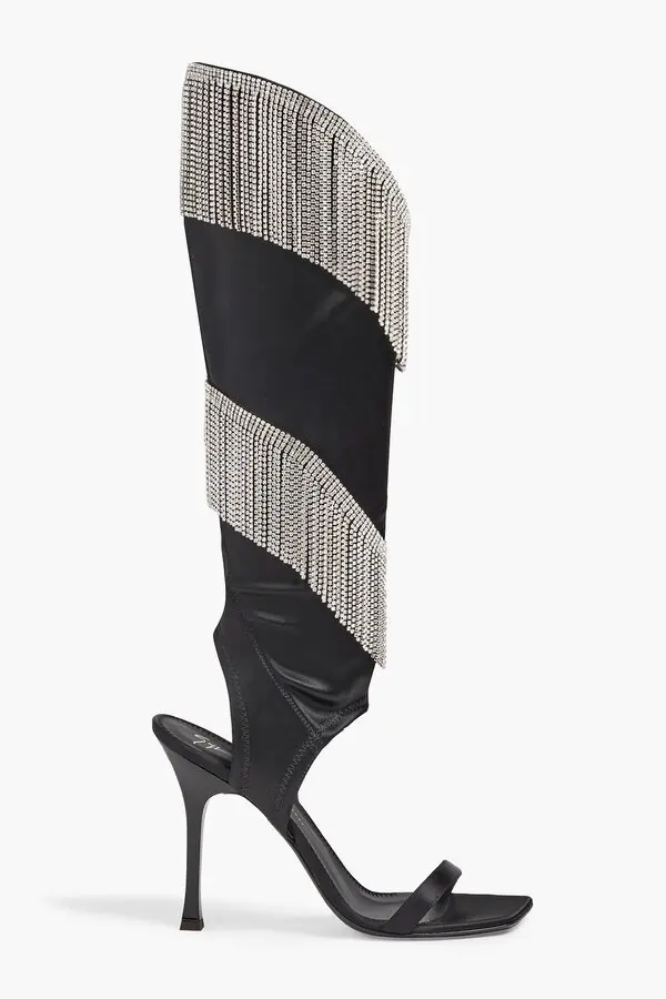 GIUSEPPE ZANOTTI Demode 105 Crystal-embellished Satin Sandals