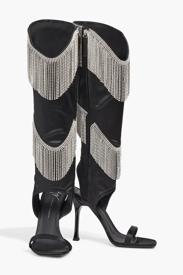 GIUSEPPE ZANOTTI Demode 105 Crystal-embellished Satin Sandals