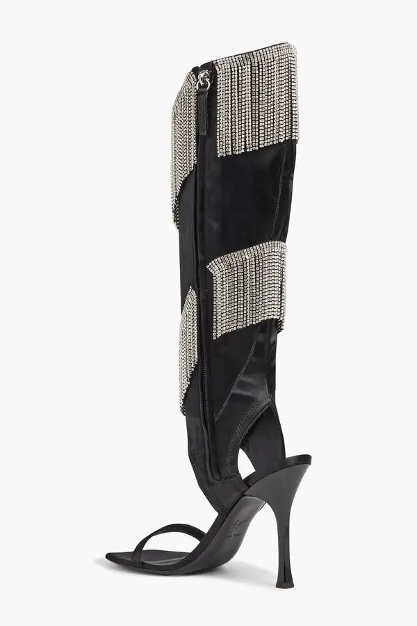 GIUSEPPE ZANOTTI Demode 105 Crystal-embellished Satin Sandals