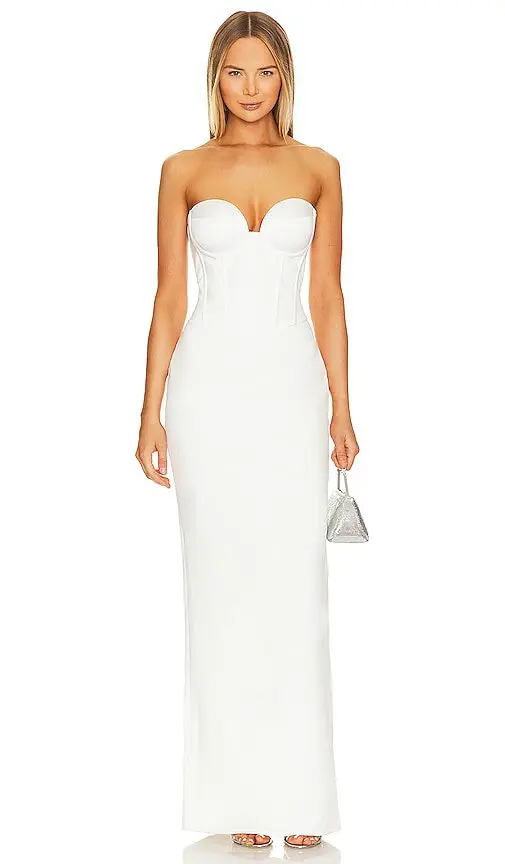 Retrofete Luna Strapless Gown - White