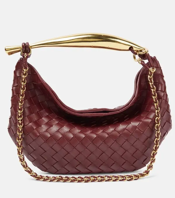 Bottega Veneta Sardine Chain Intrecciato Leather Tote - Red