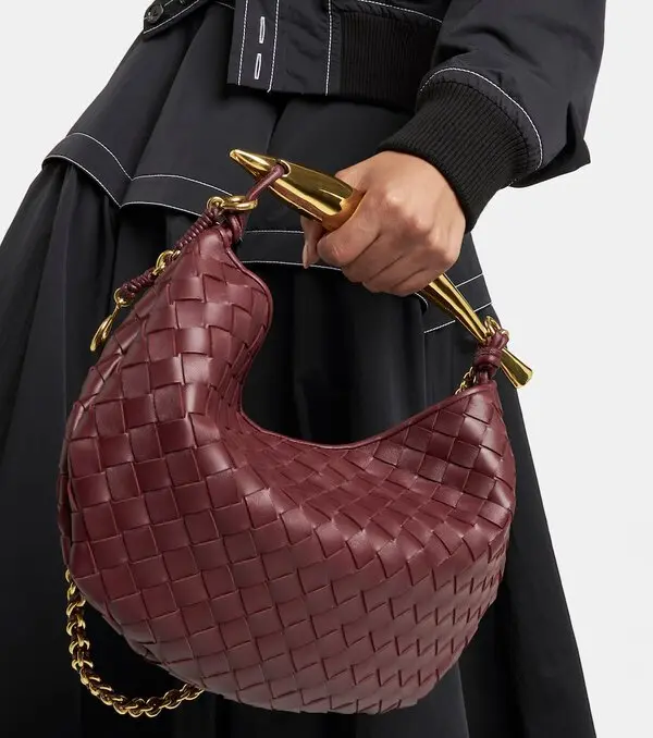 Bottega Veneta Sardine Chain Intrecciato Leather Tote - Red