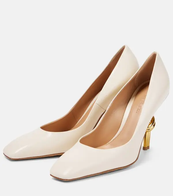 Bottega Veneta Knot Leather Pumps - White