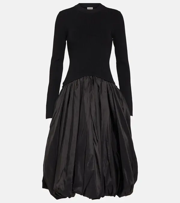 Simkhai Kenlie Taffeta-trimmed Midi Dress - Black