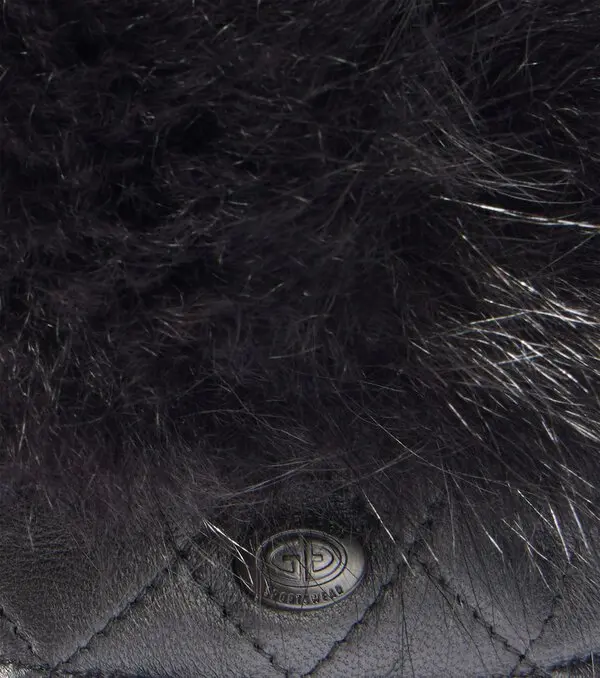 Goldbergh Hill Faux Shearling And Leather Mittens - Black