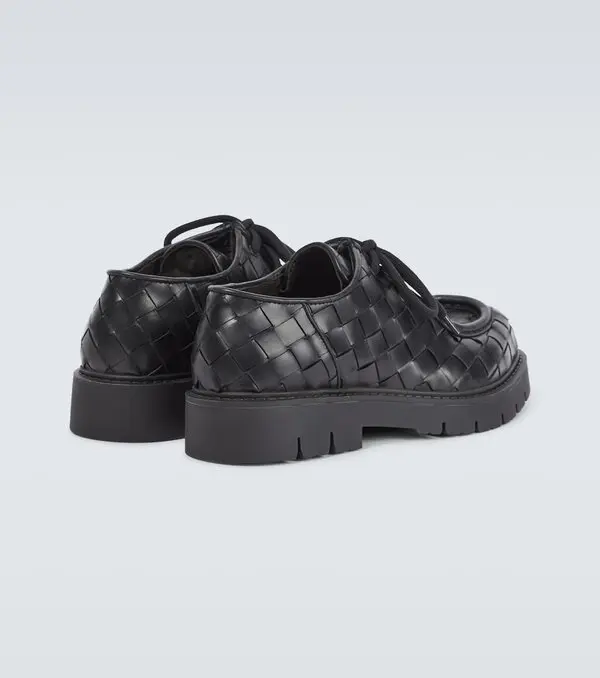 Bottega Veneta Haddock Leather Derby Shoes - Black