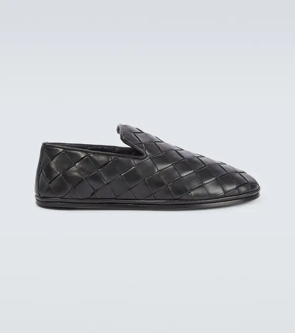 Bottega Veneta Sunday Leather Slippers - Black