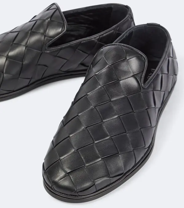 Bottega Veneta Sunday Leather Slippers - Black