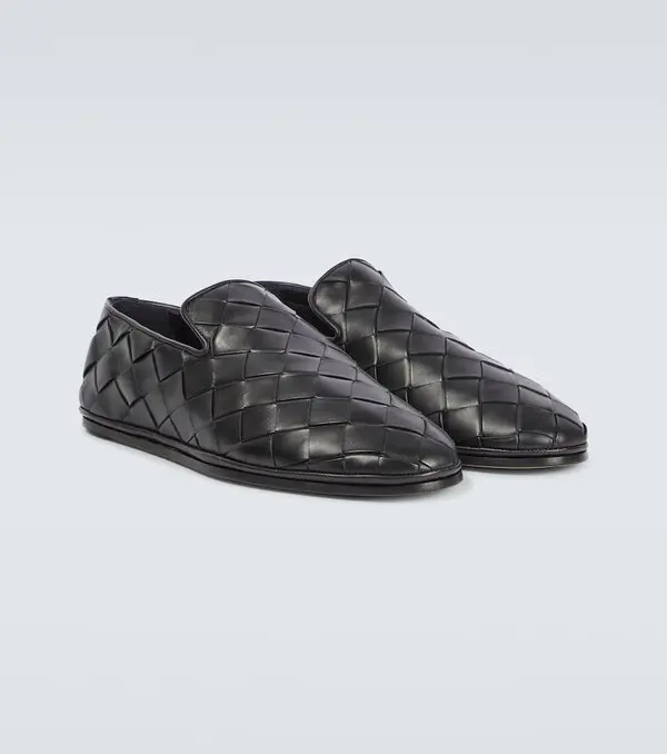 Bottega Veneta Sunday Leather Slippers - Black