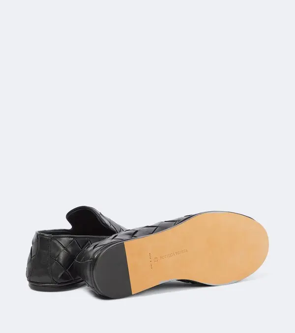 Bottega Veneta Sunday Leather Slippers - Black