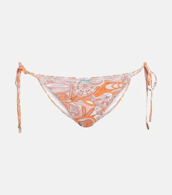 Melissa Odabash Miami Printed Low-rise Bikini Bottoms - Orange