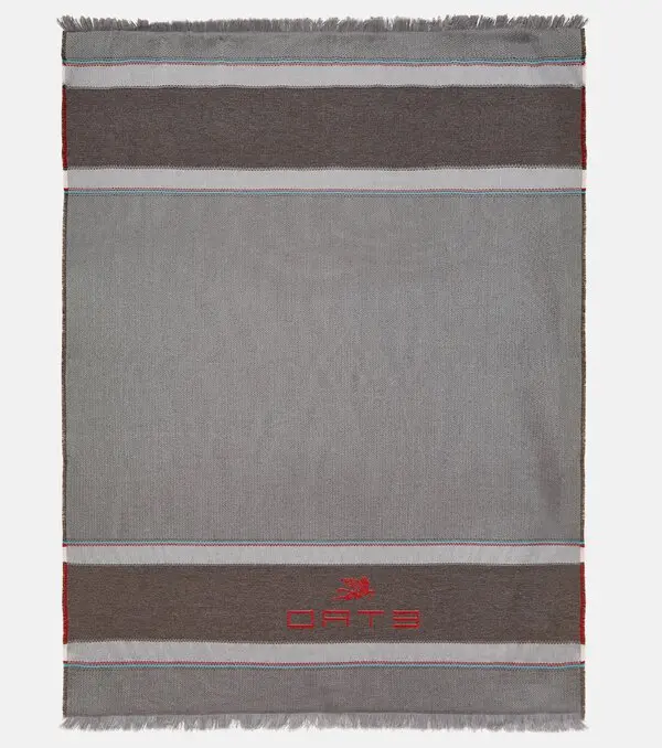 Etro Embroidered Wool And Cashmere Throw