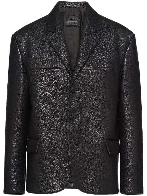 Prada Single-breasted Leather Jacket
