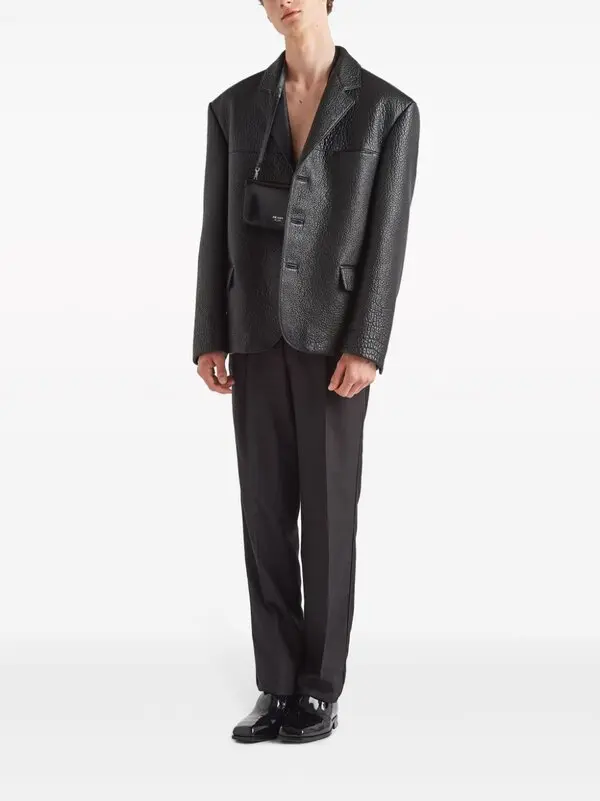 Prada Single-breasted Leather Jacket