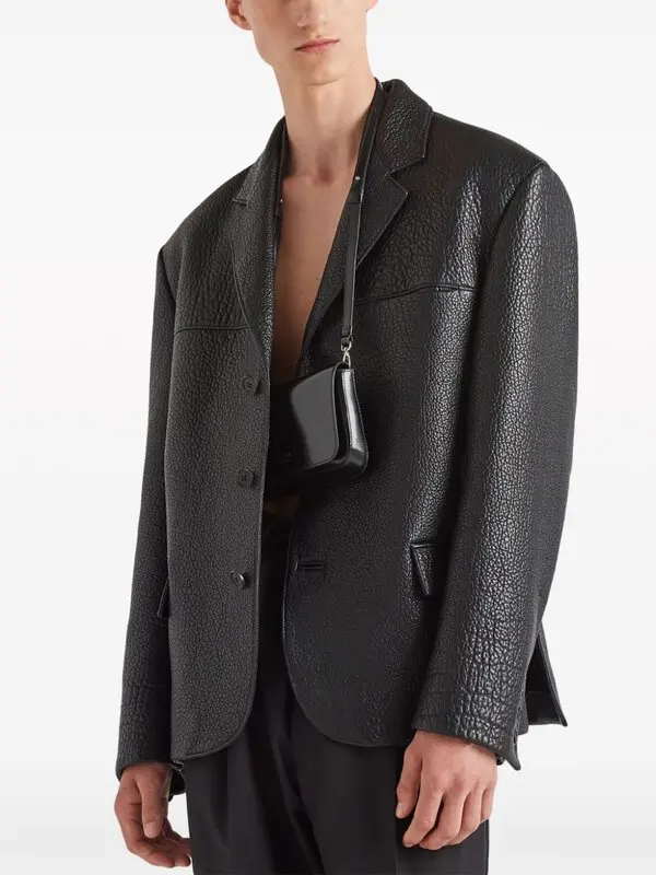 Prada Single-breasted Leather Jacket