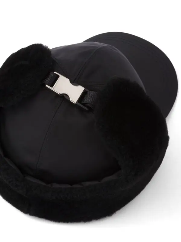 Prada Re-nylon Shearling-trim Hat