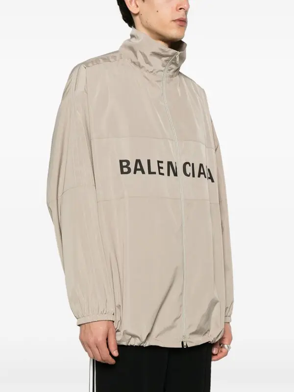 Balenciaga Logo-Print Windbreaker In Neutrals - 52% Off | Editorialist