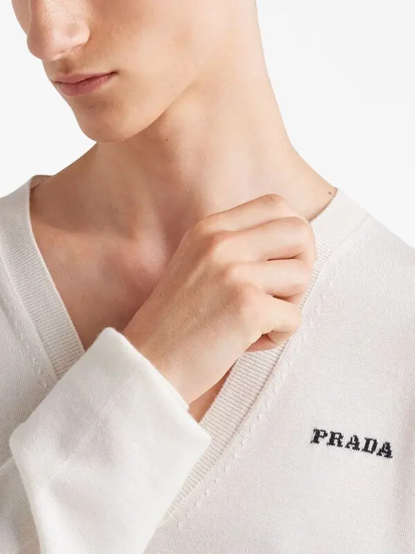 Prada V-neck Cashmere Jumper
