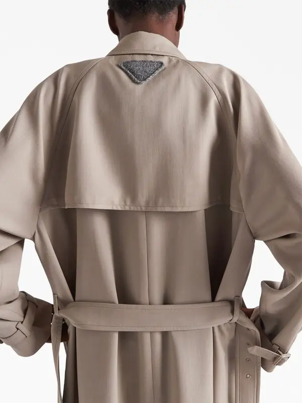 Prada Double-breasted Wool Trench Coat