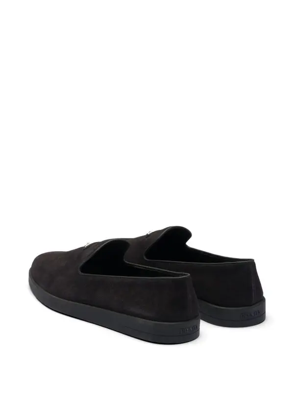 Prada Logo-plaque Suede Loafers