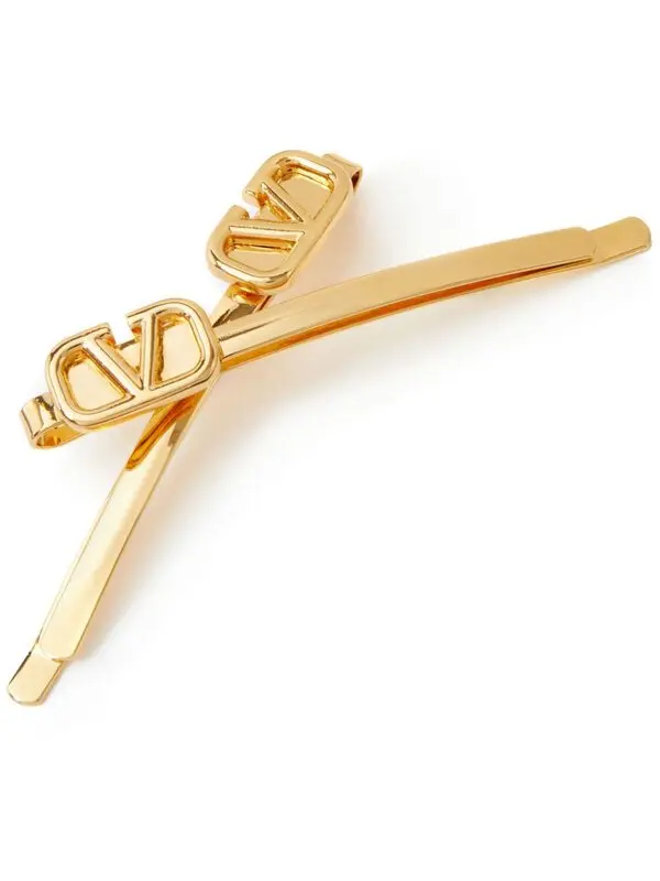 Valentino Garavani Gold V Logo Hair Clip Valentino Garavani Vlogo Signature Hair Clip - Gold  main image 4