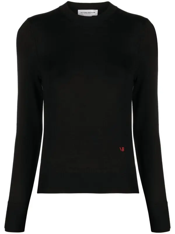 Victoria Beckham Logo-embroidered Merino Wool Jumper