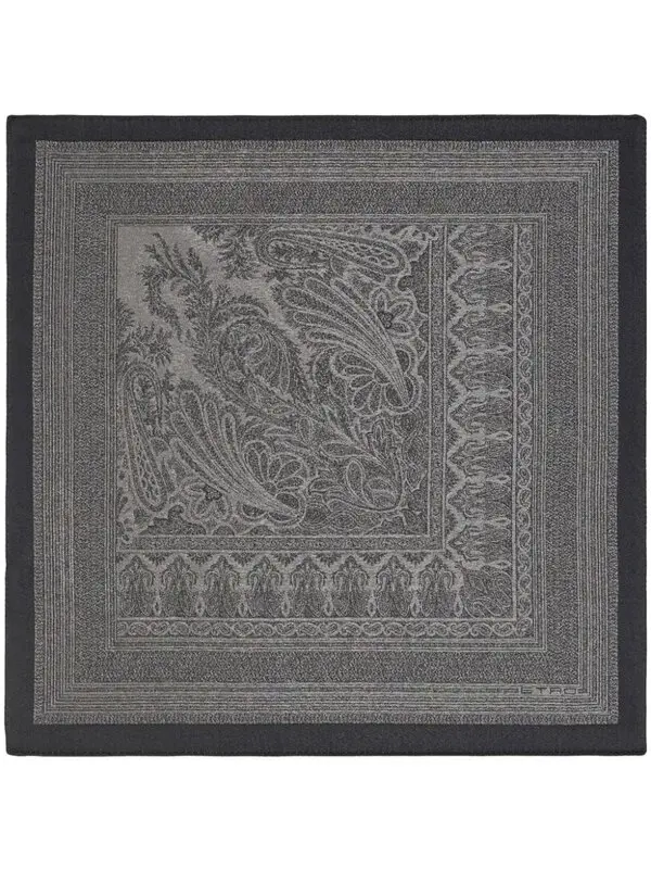 Etro Paisley-print Silk-blend Pocket Scarf - Black