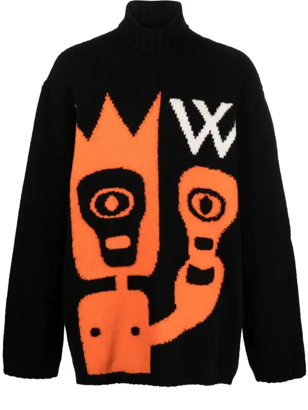 WALTER VAN BEIRENDONCK Skull Intarsia-knit Jumper