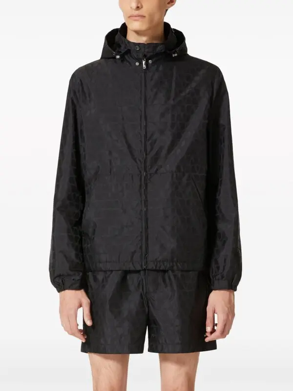 Valentino Garavani Toile Iconographe Windbreaker Jacket - Black