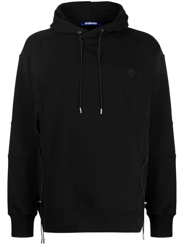 SPOONYARD Logo-appliqué Paneled Hoodie