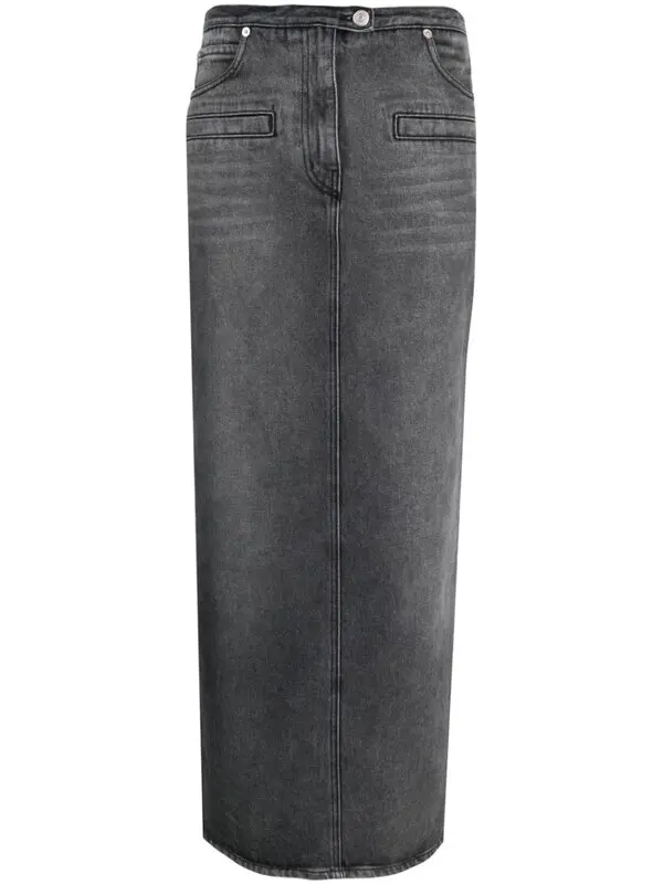 COURREGES Heritage Cut-out Stonewashed Denim Skirt