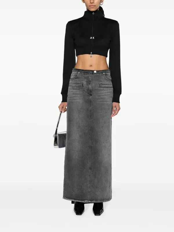 COURREGES Heritage Cut-out Stonewashed Denim Skirt