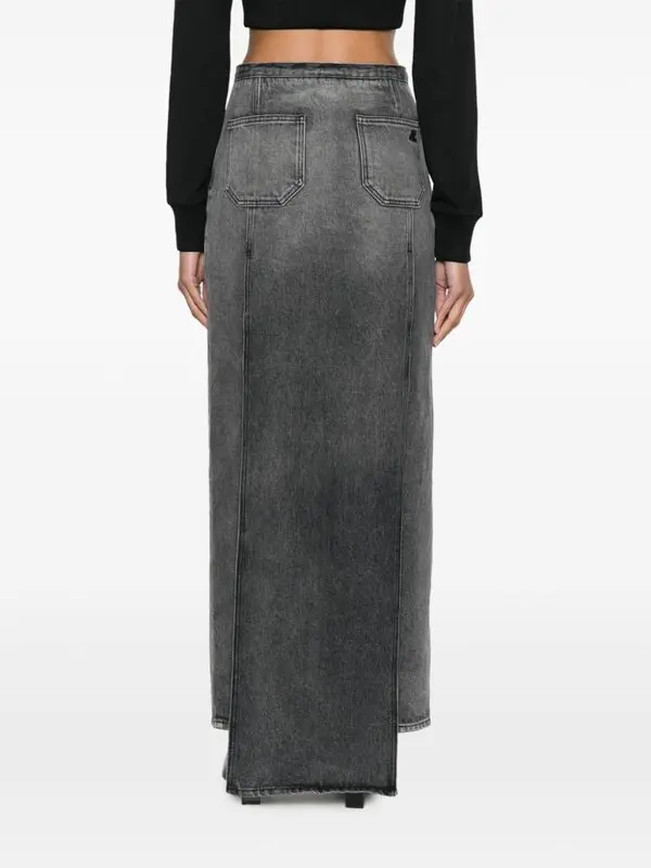 COURREGES Heritage Cut-out Stonewashed Denim Skirt