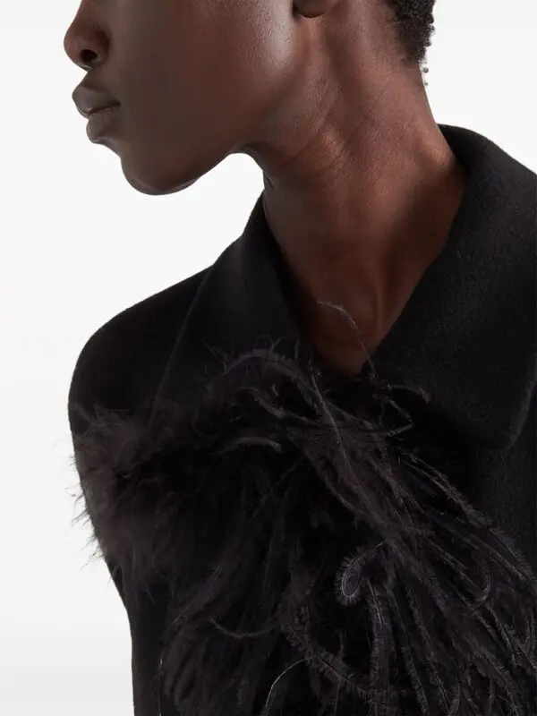 Prada Feather-trim Cashmere Coat