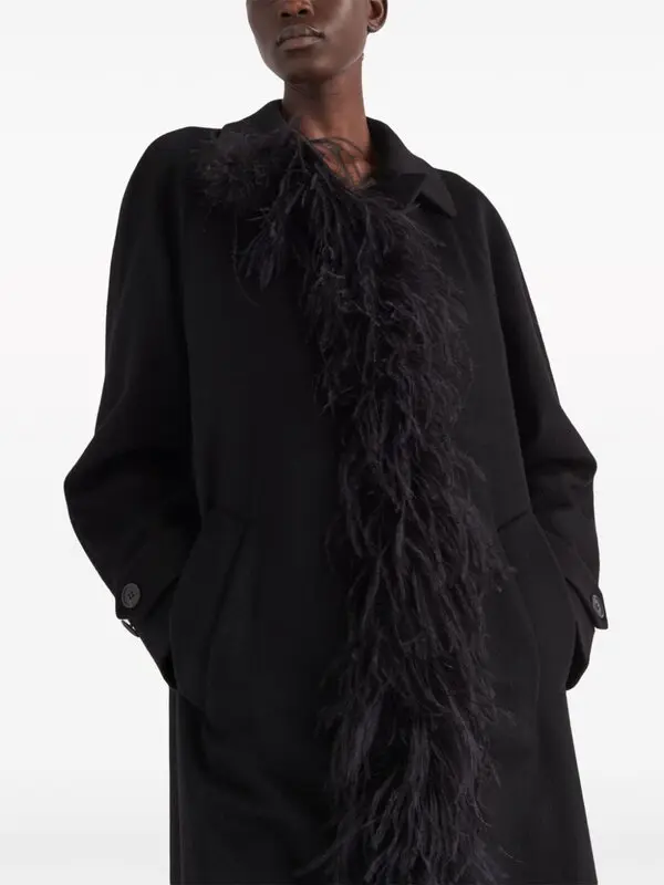 Prada Feather-trim Cashmere Coat