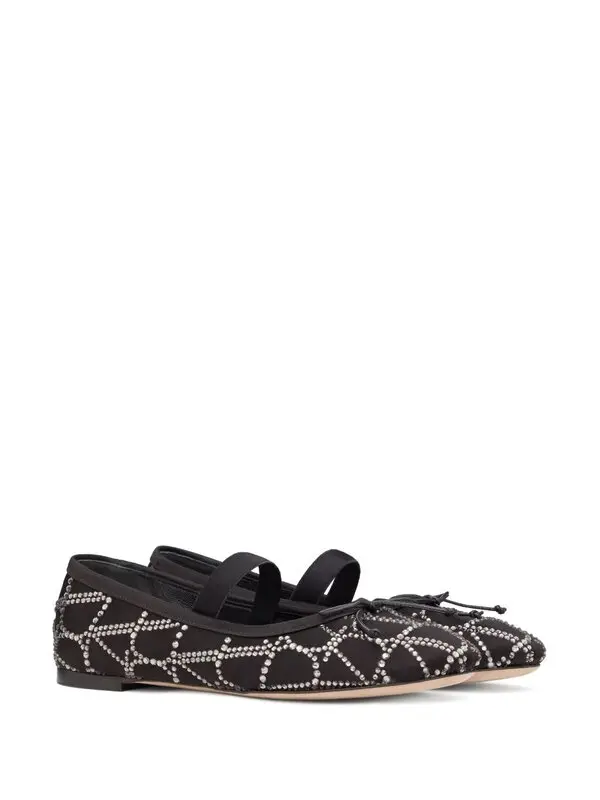 Valentino Garavani Toile Iconographe Embellished Ballerina Shoes