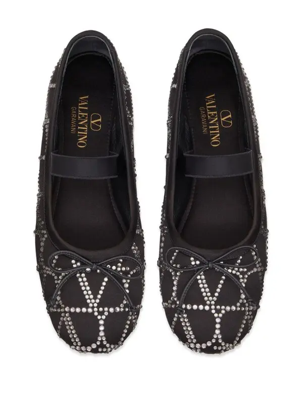Valentino Garavani Toile Iconographe Embellished Ballerina Shoes