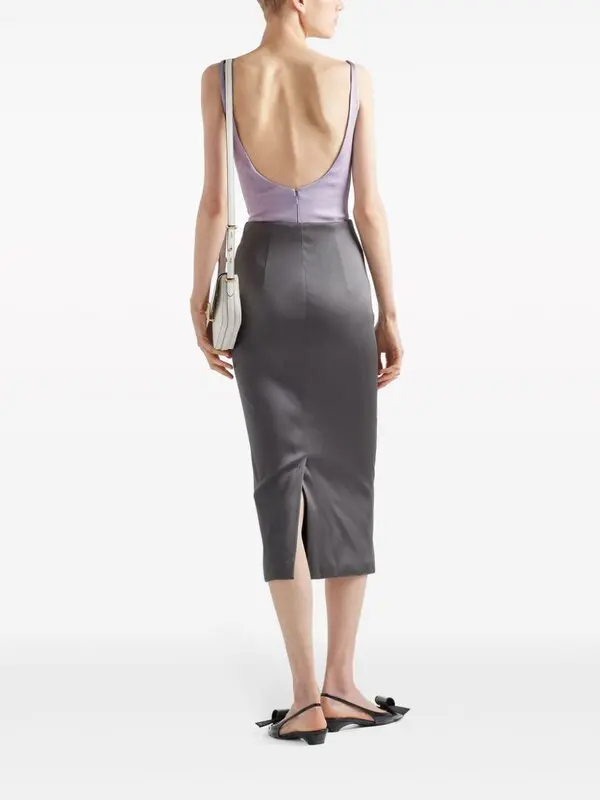 Prada Satin Midi Skirt
