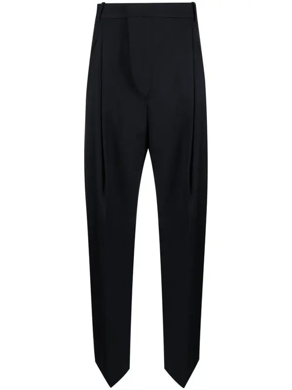 Victoria Beckham Pleat-detailing Wide-leg Trousers - Blue