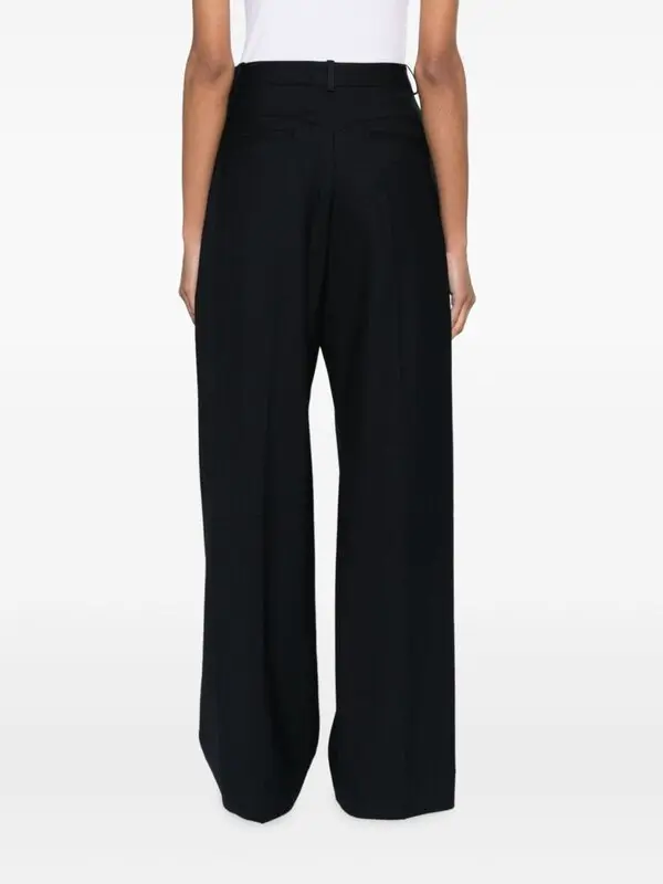 Victoria Beckham Pleat-detailing Wide-leg Trousers - Blue