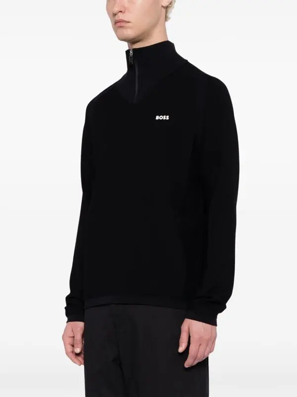 BOSS Logo-appliqué Half-zip Jumper