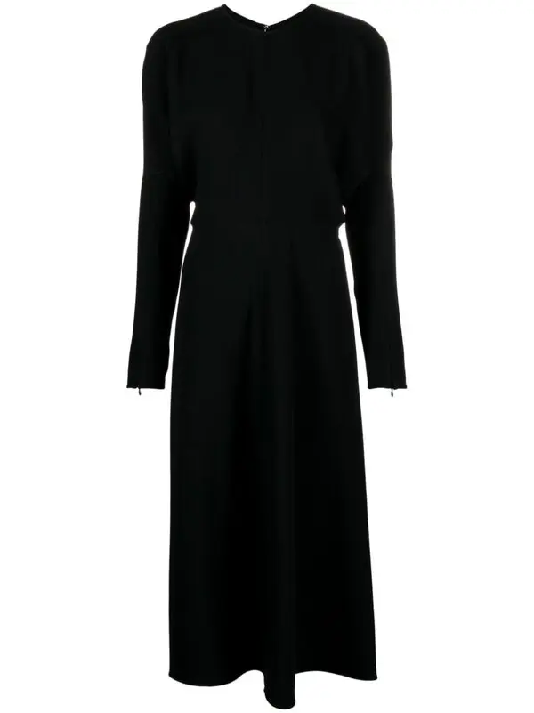 Victoria Beckham Draped Cady Midi Dress - Black