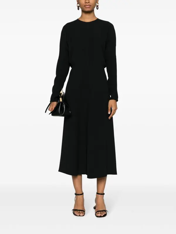 Victoria Beckham Draped Cady Midi Dress - Black