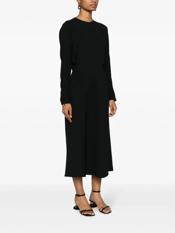 Victoria Beckham Draped Cady Midi Dress - Black