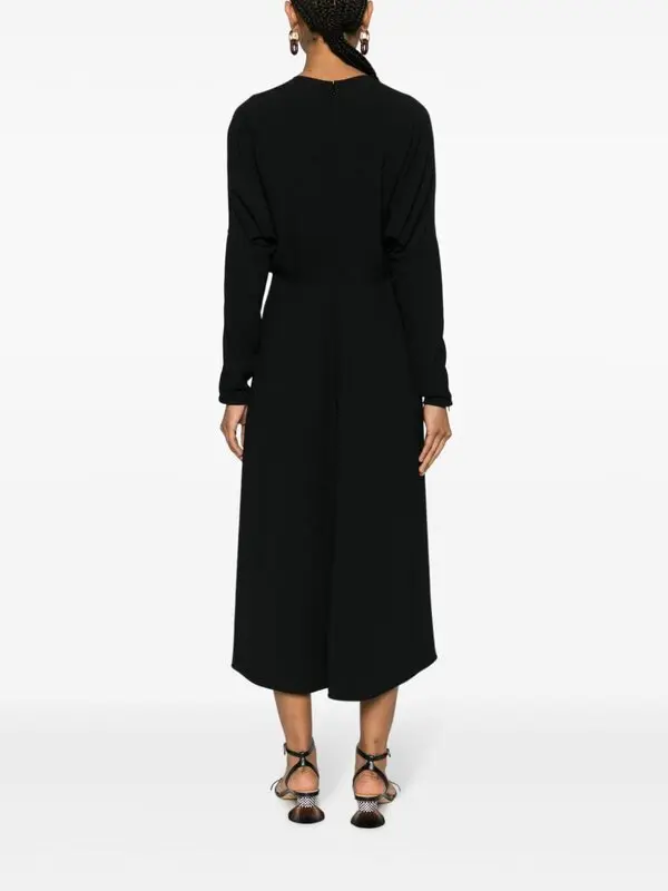 Victoria Beckham Draped Cady Midi Dress - Black
