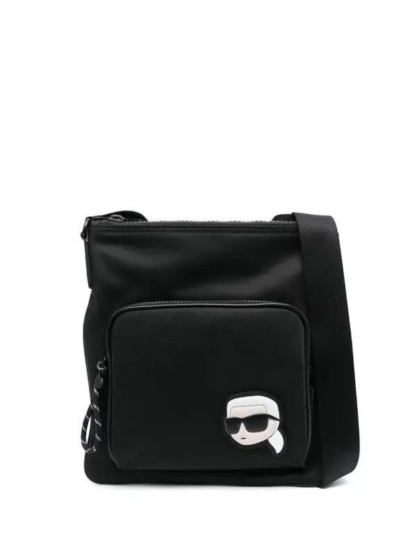 Karl Lagerfeld Ikon Logo-appliqué Crossbody Bag - Black