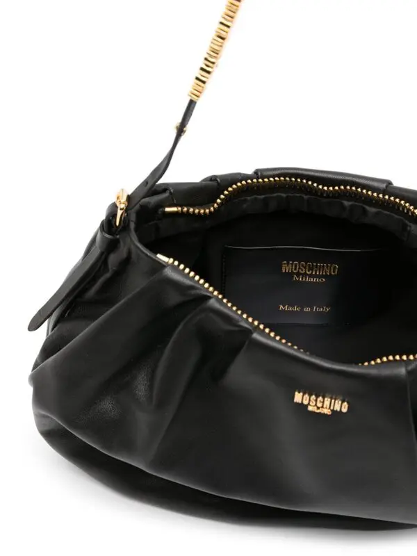 Moschino Appliqué Leather Shoulder Bag